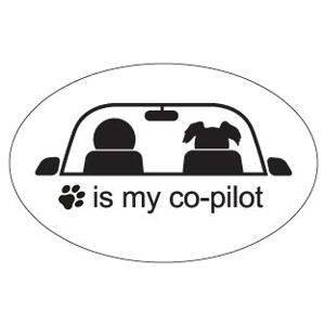 Dog Is My Co-Pilot - Oval Magnet at Sticker Shoppe