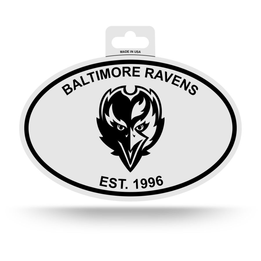 Baltimore Ravens Est. 1996 - Black & White Oval Sticker at Sticker Shoppe