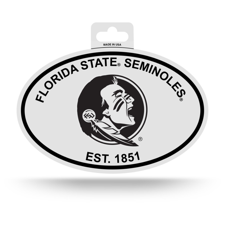 Florida State University Seminoles - Black & White Oval Sticker at ...