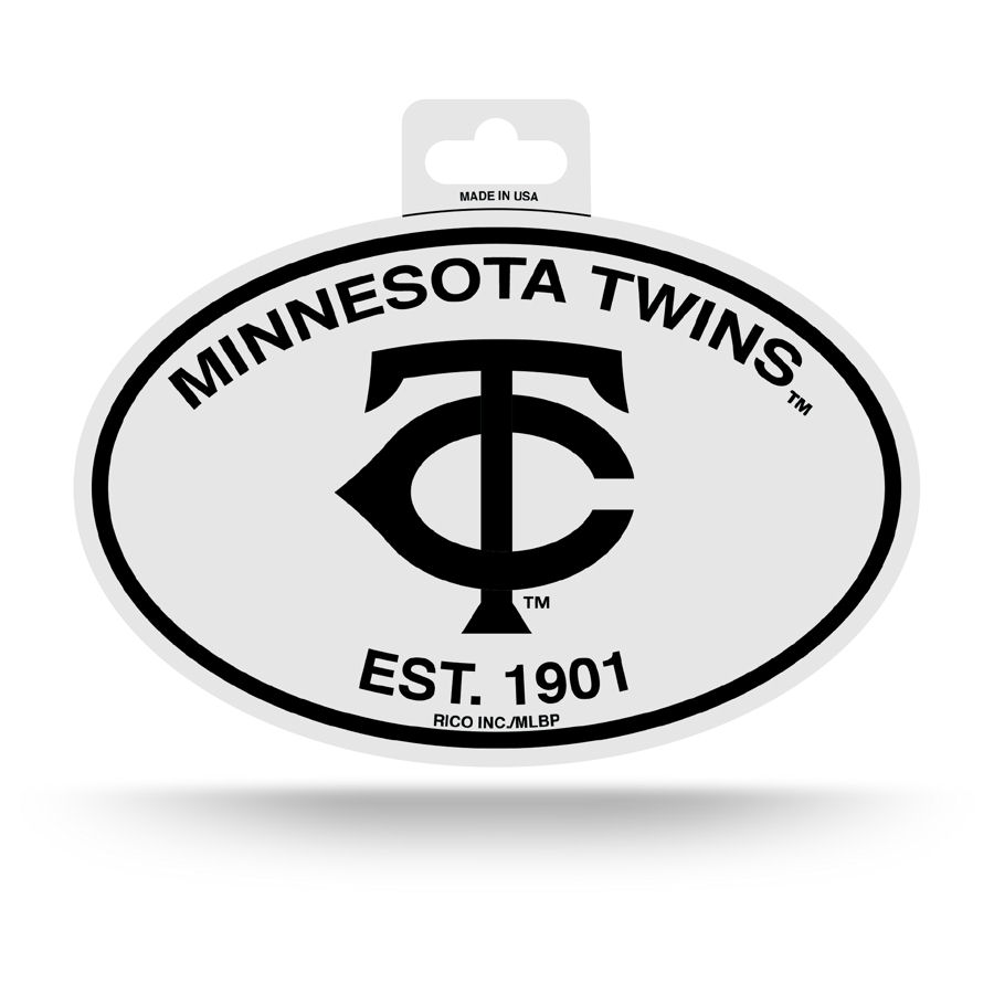 Minnesota Twins Est. 1901 - Black & White Oval Sticker at Sticker Shoppe