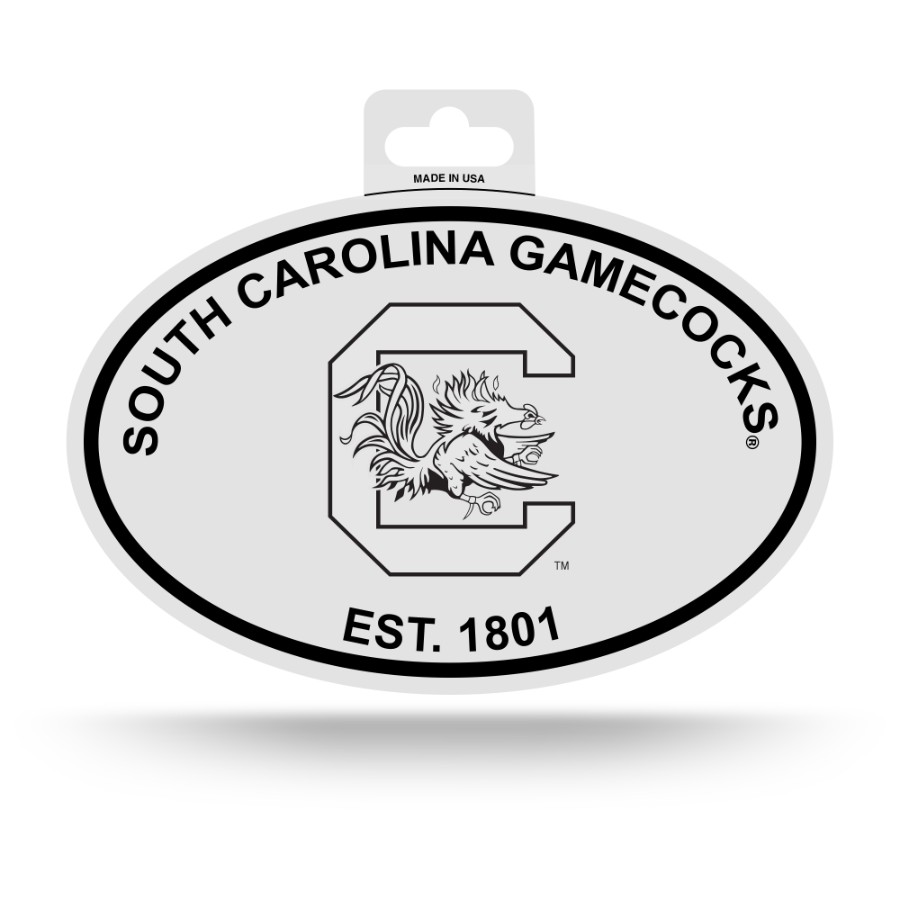 University Of South Carolina Gamecocks - Black & White Oval Sticker at ...