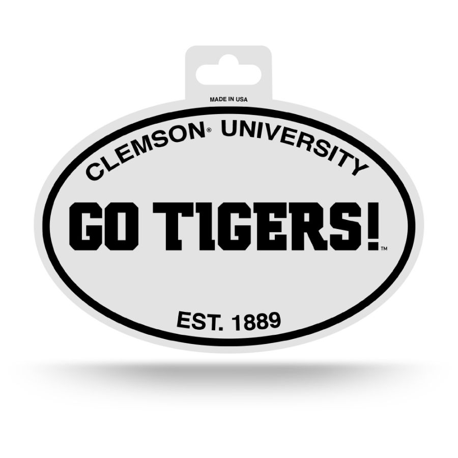 Clemson University Tigers - Black & White Oval Sticker at Sticker Shoppe