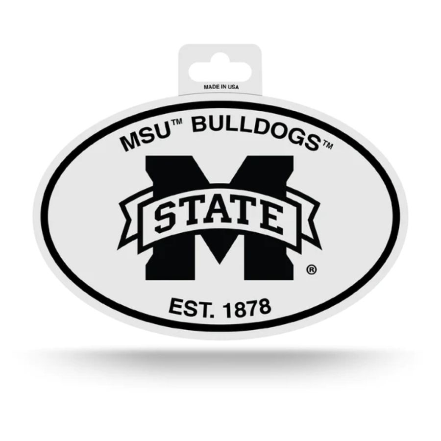 Mississippi State University Bulldogs - Black & White Oval Sticker at ...