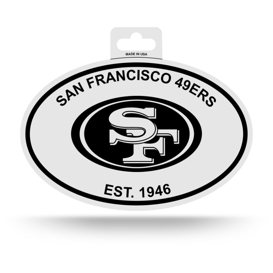 San Francisco 49ers Est. 1946 - Black & White Oval Sticker at Sticker ...