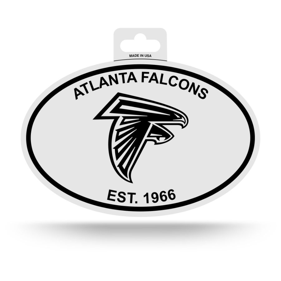 Atlanta Falcons Est. 1966 - Black & White Oval Sticker at Sticker Shoppe