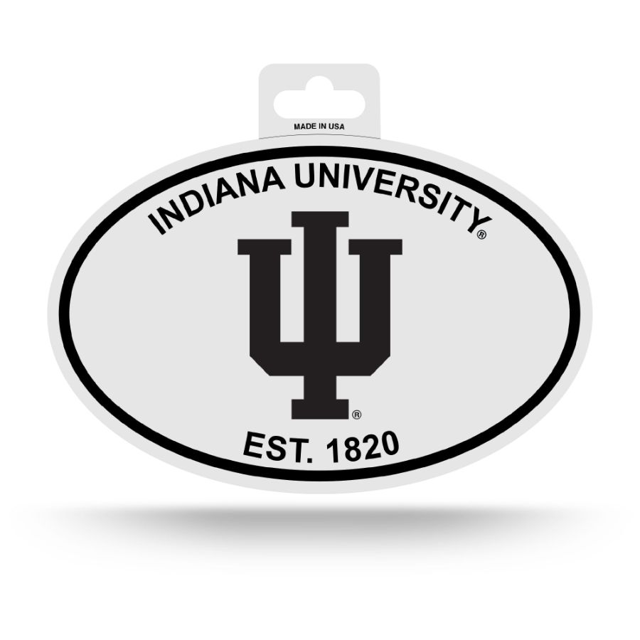 Indiana University Hoosiers - Black & White Oval Sticker at Sticker Shoppe