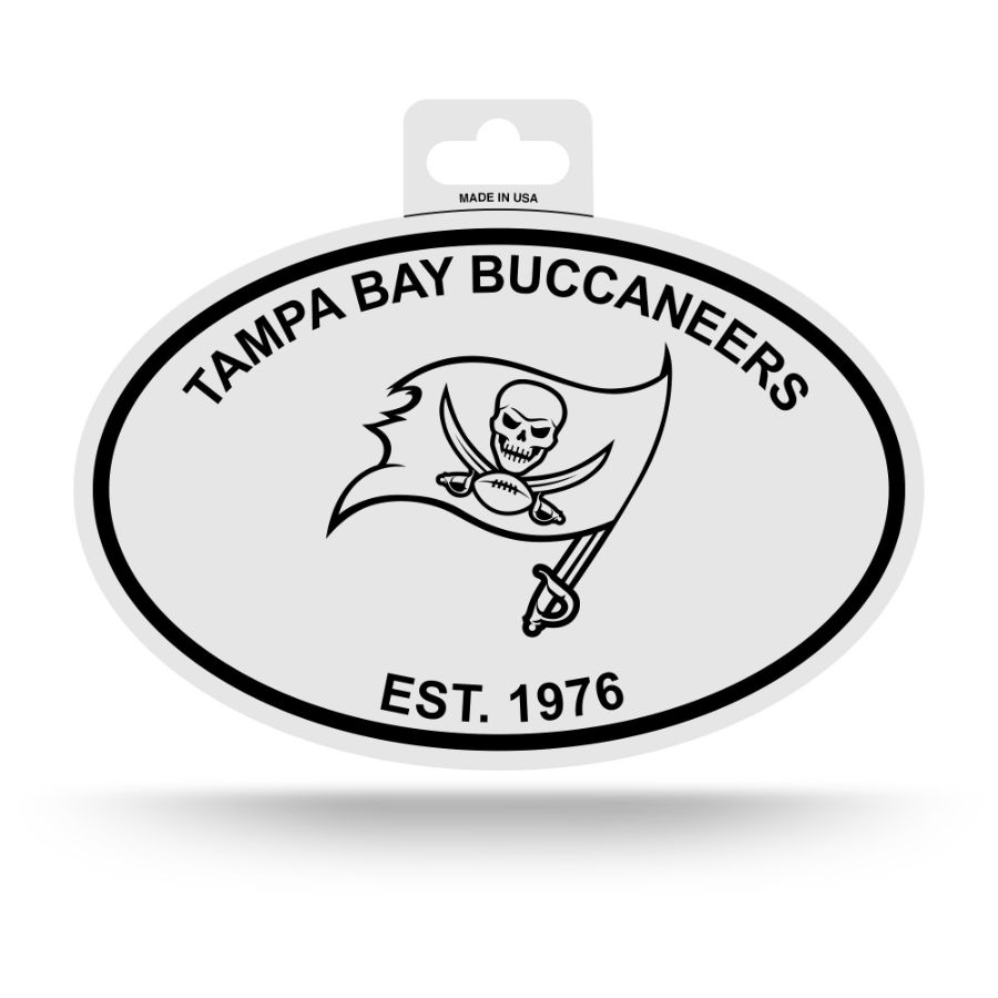 Tampa Bay Buccaneers Est. 1976 - Black & White Oval Sticker at Sticker ...