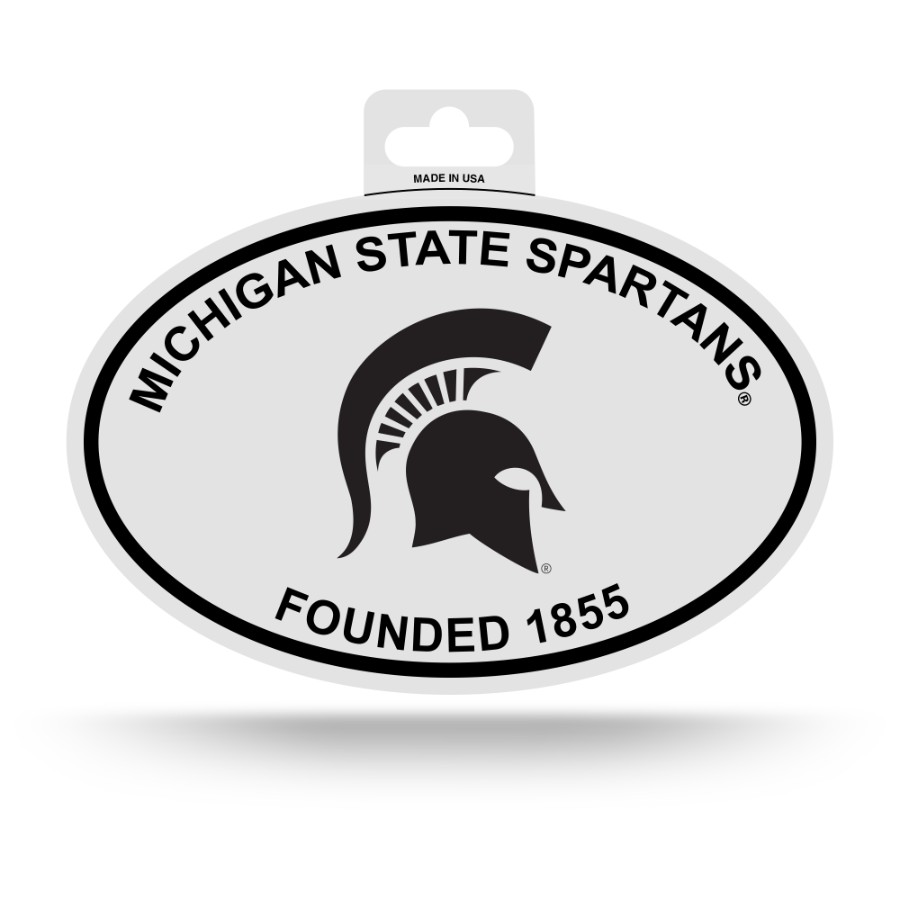 Michigan State University Spartans - Black & White Oval Sticker at ...