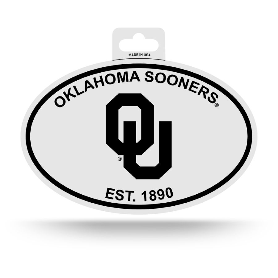 University Of Oklahoma Sooners - Black & White Oval Sticker at Sticker ...