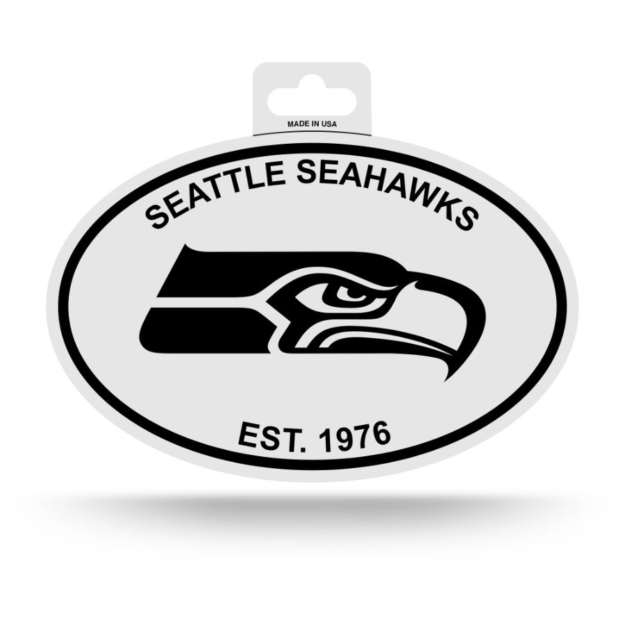 Seattle Seahawks Est. 1976 - Black & White Oval Sticker at Sticker Shoppe
