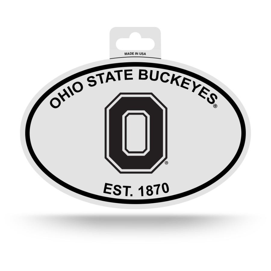 Ohio State University Buckeyes - Black & White Oval Sticker at Sticker ...