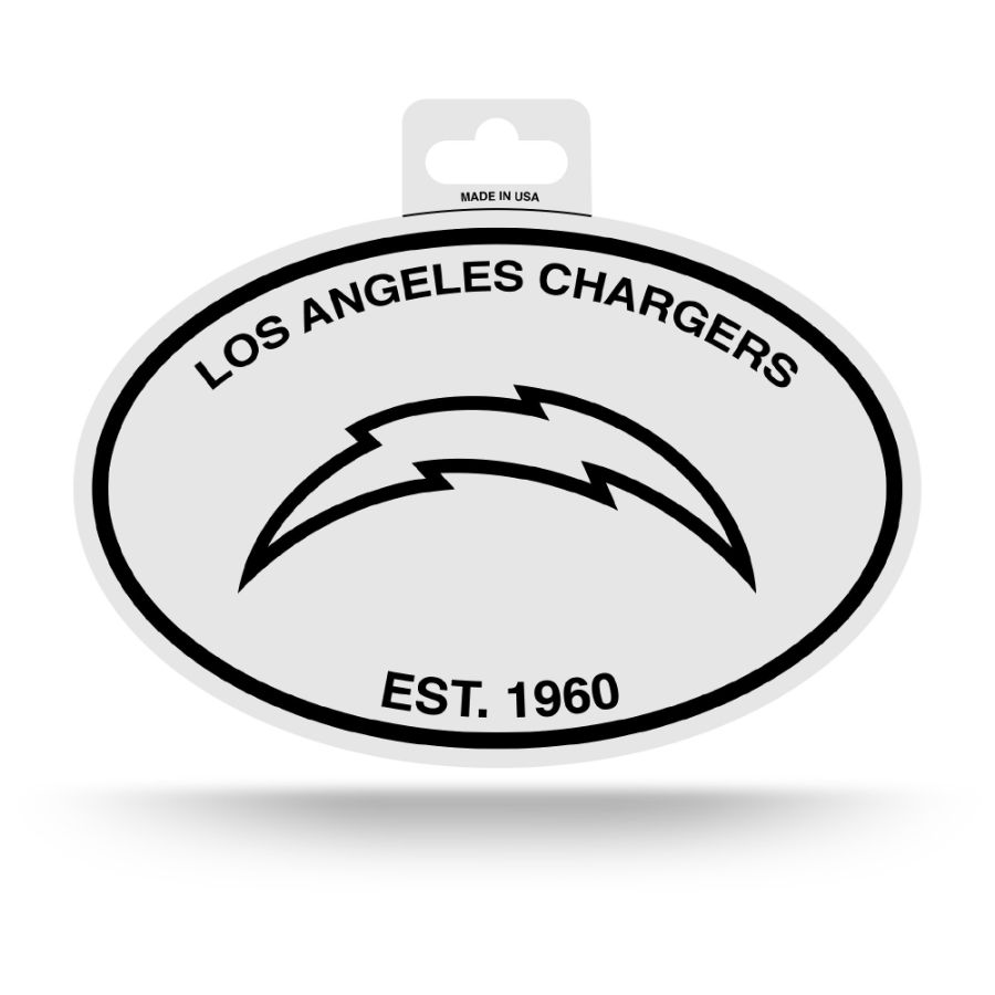 Los Angeles Chargers Est. 1960 - Black & White Oval Sticker at Sticker ...