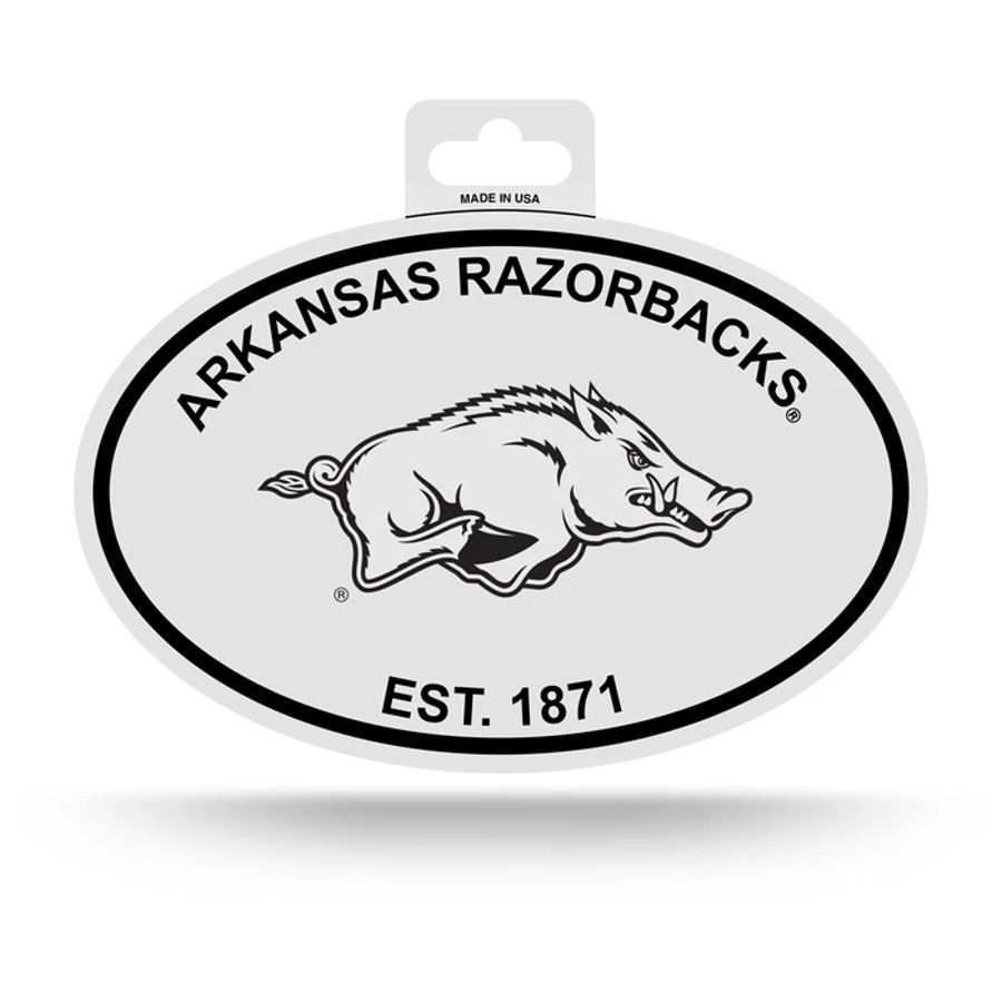 University Of Arkansas Razorbacks Est. 1871 - Black & White Oval ...