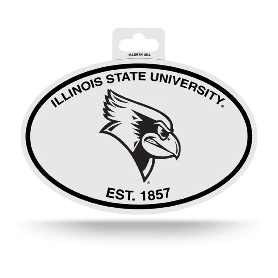 Illinois State University Redbirds - Black & White Oval Sticker at ...