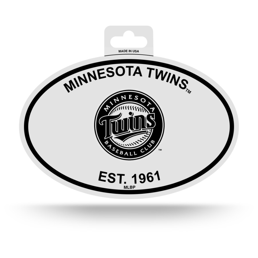 Minnesota Twins Est. 1961 - Black & White Oval Sticker at Sticker Shoppe