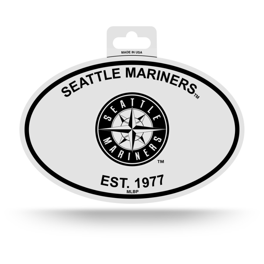 Seattle Mariners Est. 1977 - Black & White Oval Sticker at Sticker Shoppe