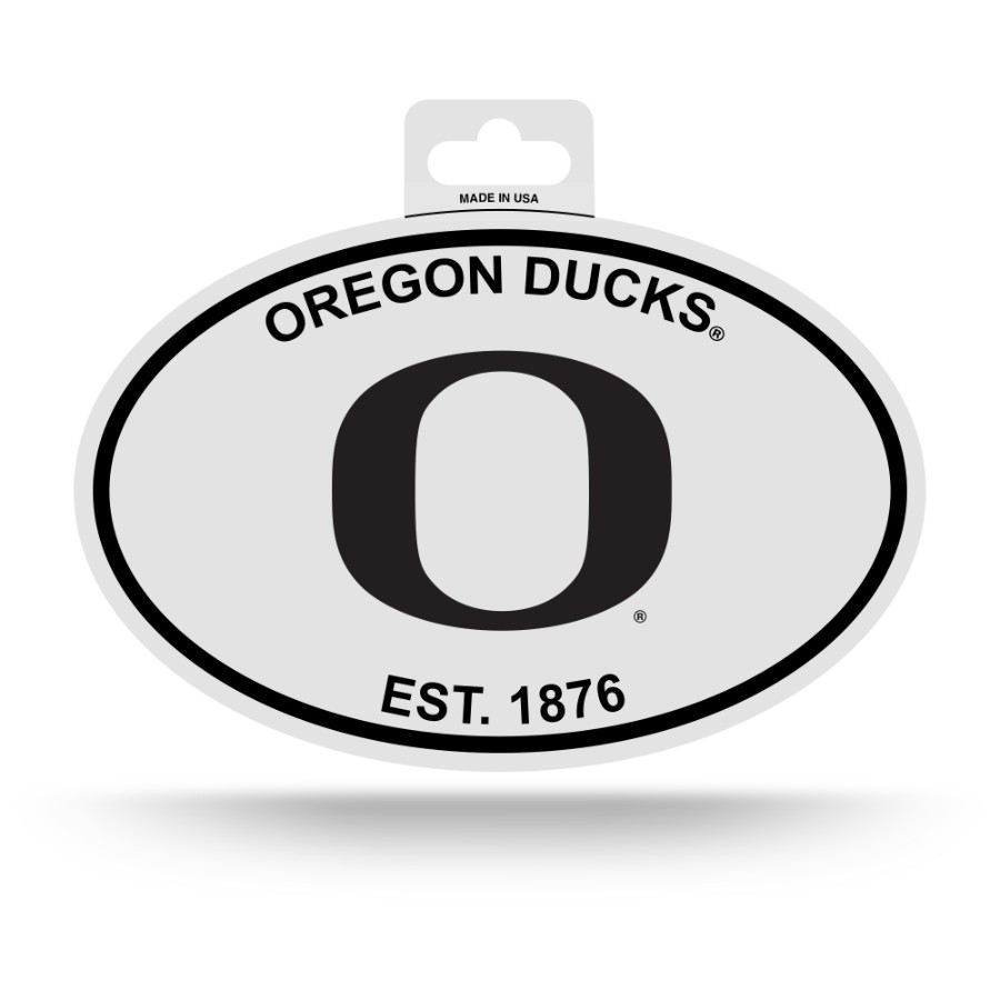 University Of Oregon Ducks - Black & White Oval Sticker at Sticker Shoppe