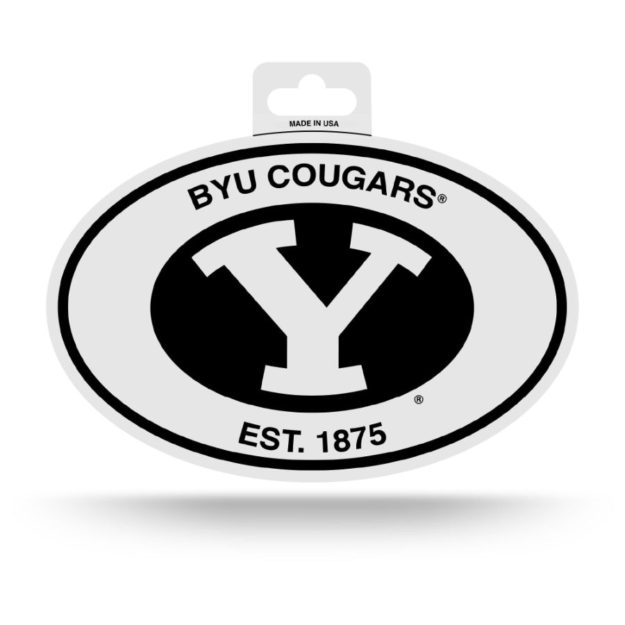 Brigham Young University BYU Cougars Est. 1875 - Black & White Oval ...