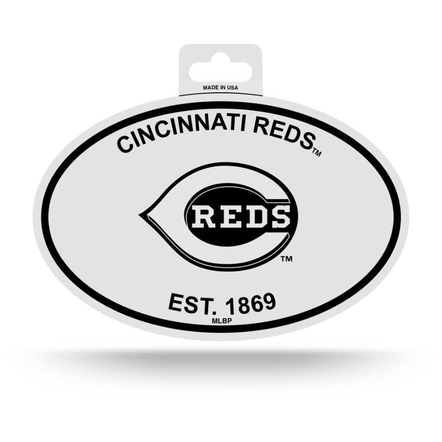 Cincinnati Reds Est. 1869 - Black & White Oval Sticker at Sticker Shoppe