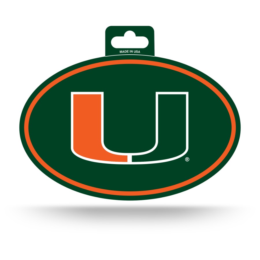 University Of Miami Hurricanes - Full Color Oval Sticker at Sticker Shoppe