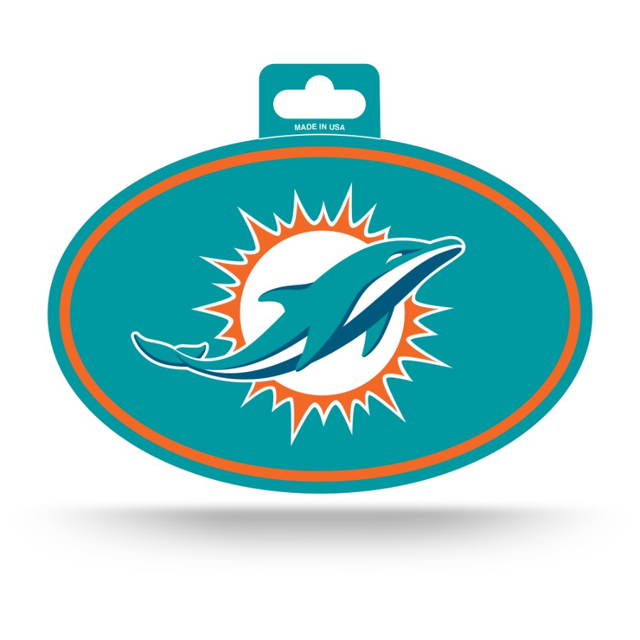 Miami Dolphins - Full Color Oval Sticker at Sticker Shoppe