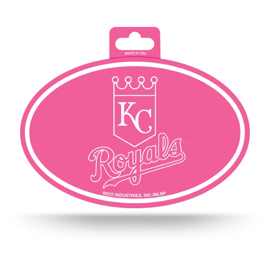 Kansas City Royals Pink - Full Color Oval Sticker at Sticker Shoppe