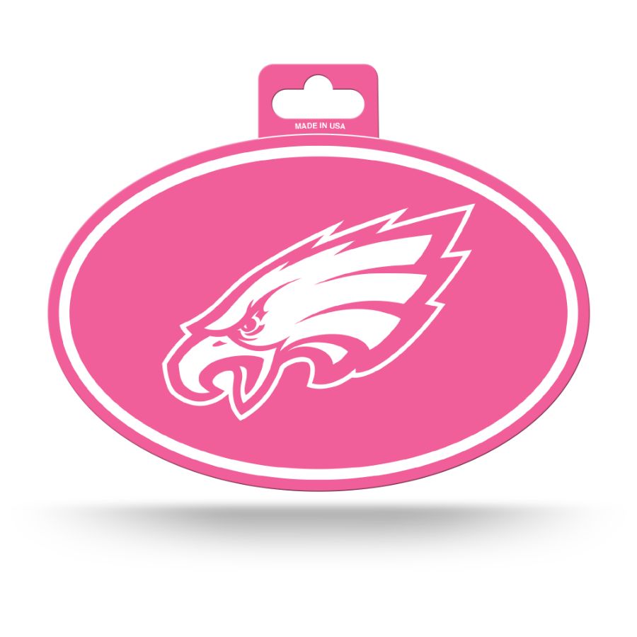 Philadelphia Eagles Pink - Full Color Oval Sticker at Sticker Shoppe