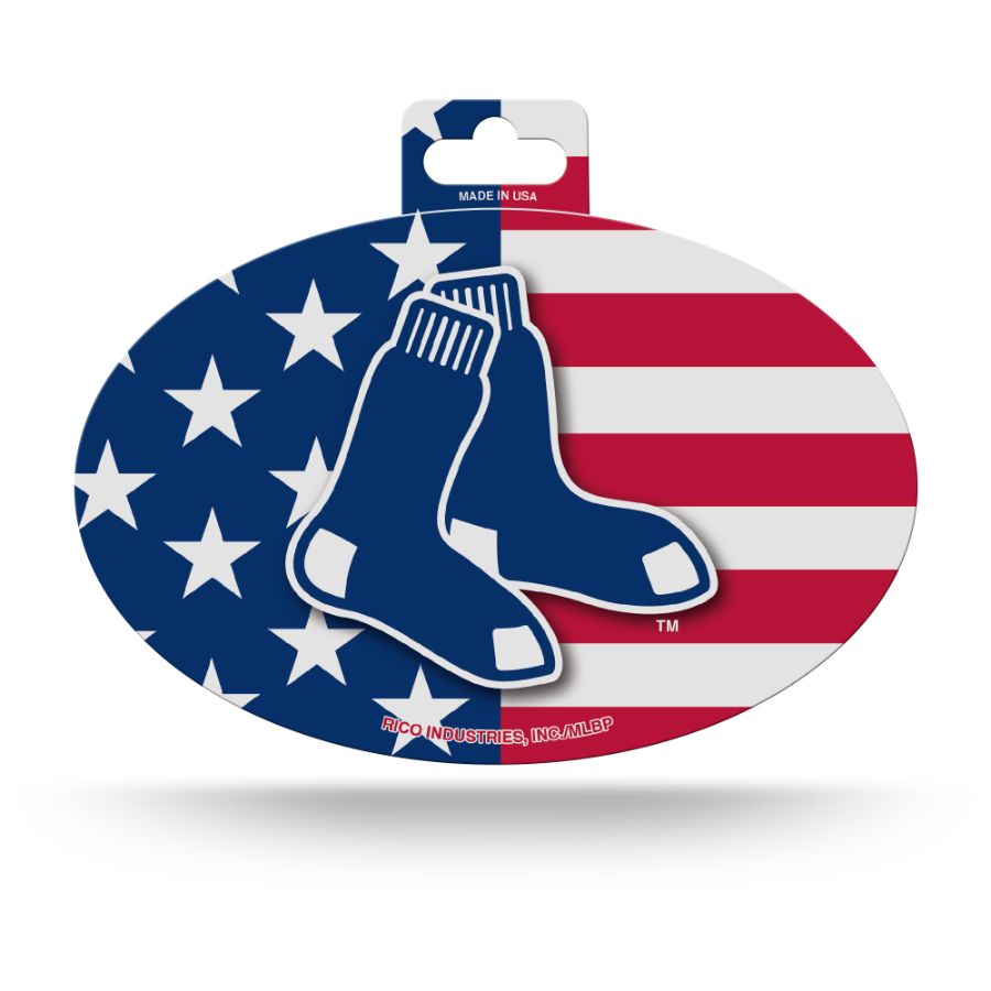 Boston Red Sox Patriotic - Full Color Oval Sticker at Sticker Shoppe