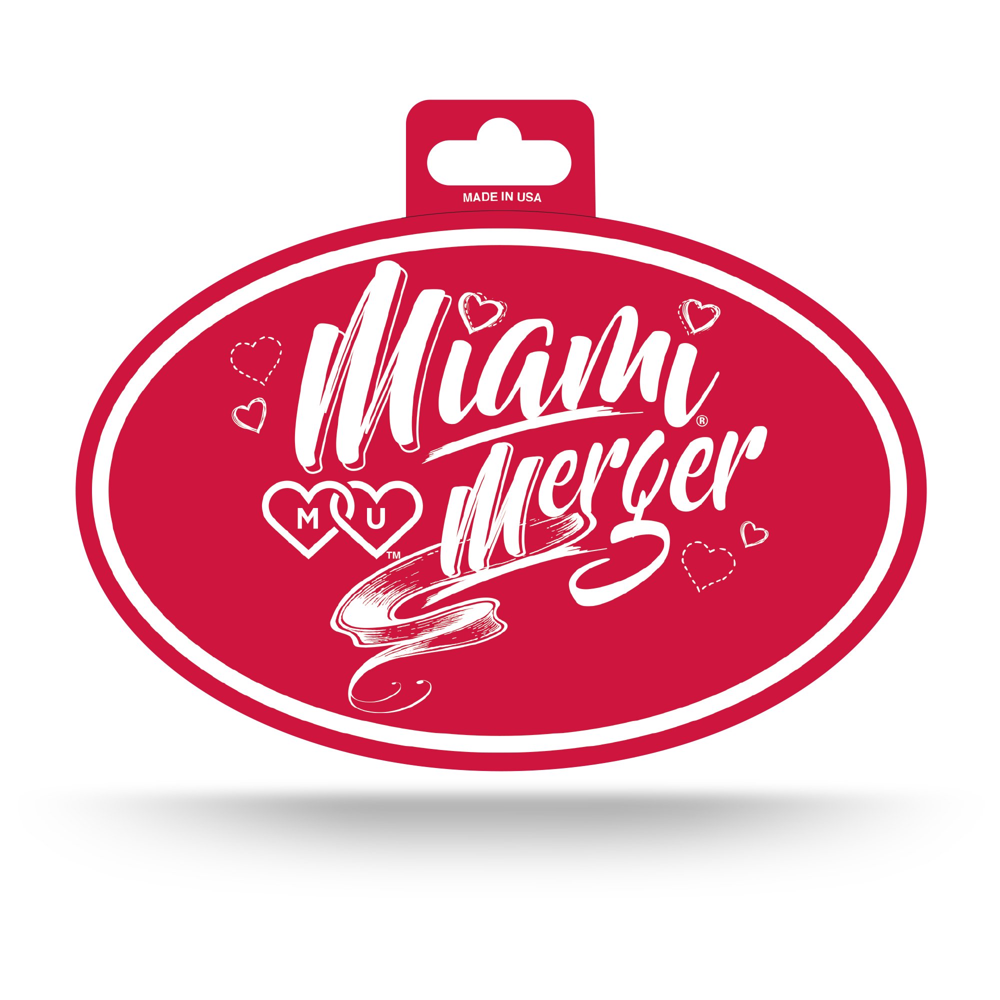 Miami University Redhawks Miami Merger - Full Color Oval Sticker at ...