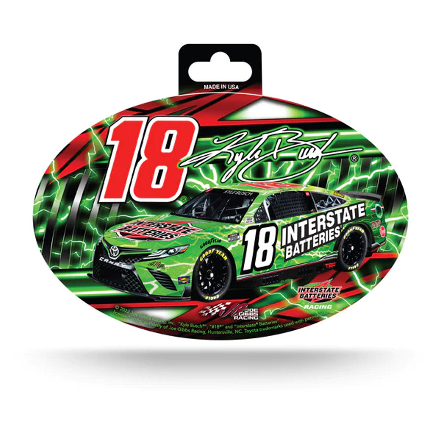 Kyle Busch #18 Interstate Batteries - Full Color Oval Sticker at ...