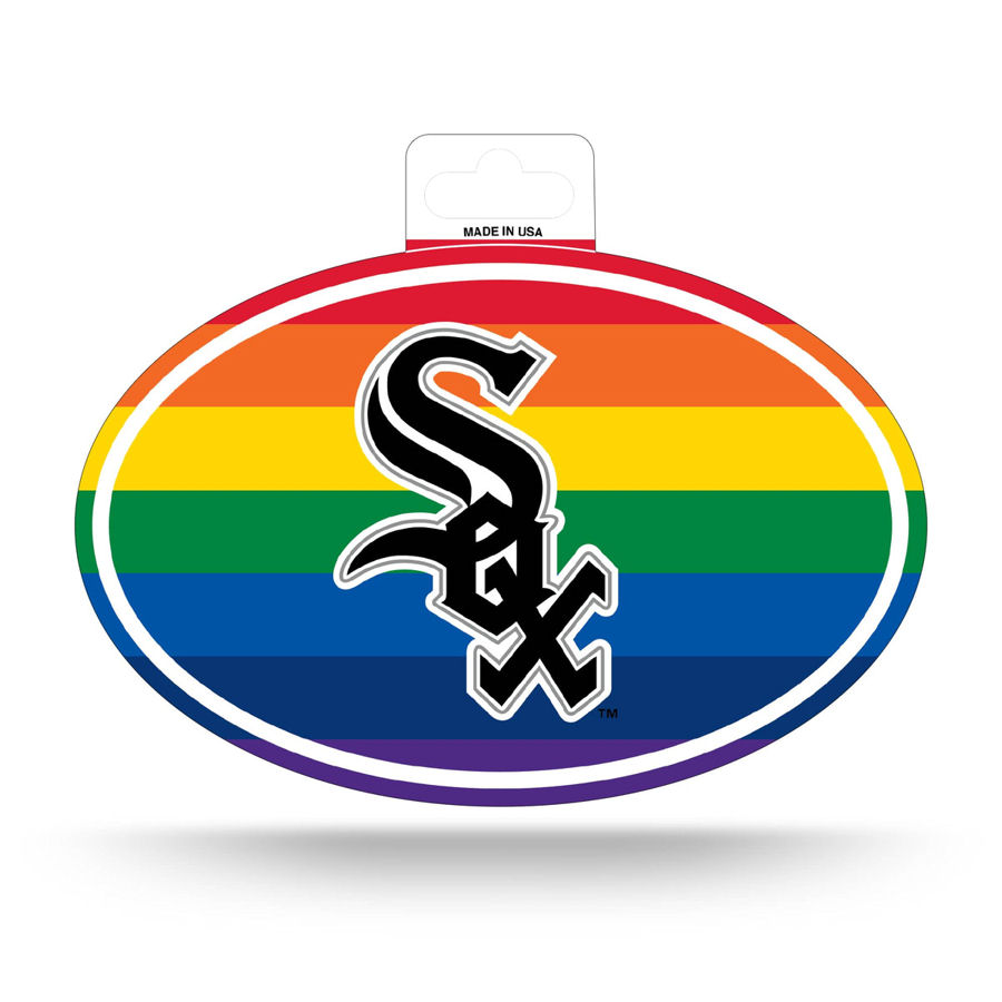 Chicago White Sox - Full Color Rainbow Oval Sticker at Sticker Shoppe