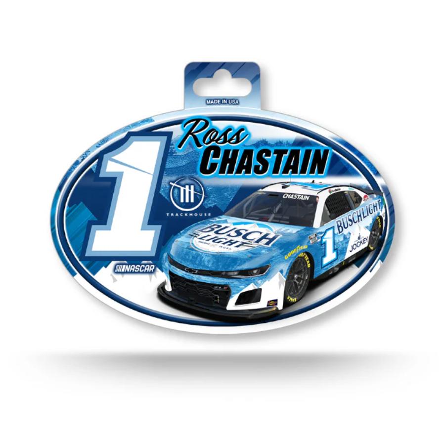 Ross Chastain #1 Busch Light - Full Color Oval Sticker at Sticker Shoppe