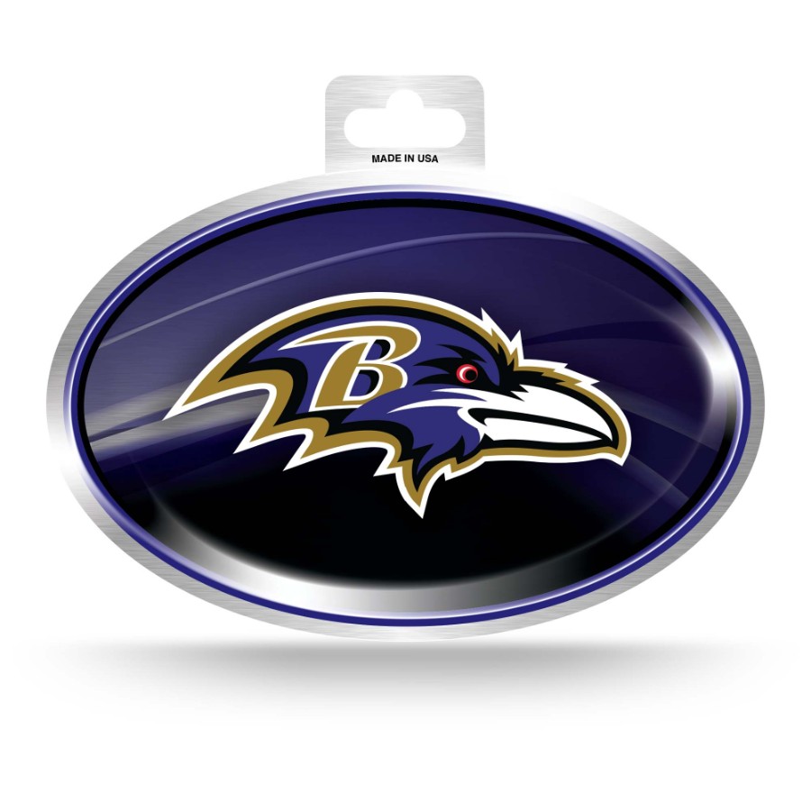 Baltimore Ravens - Metallic Oval Sticker at Sticker Shoppe