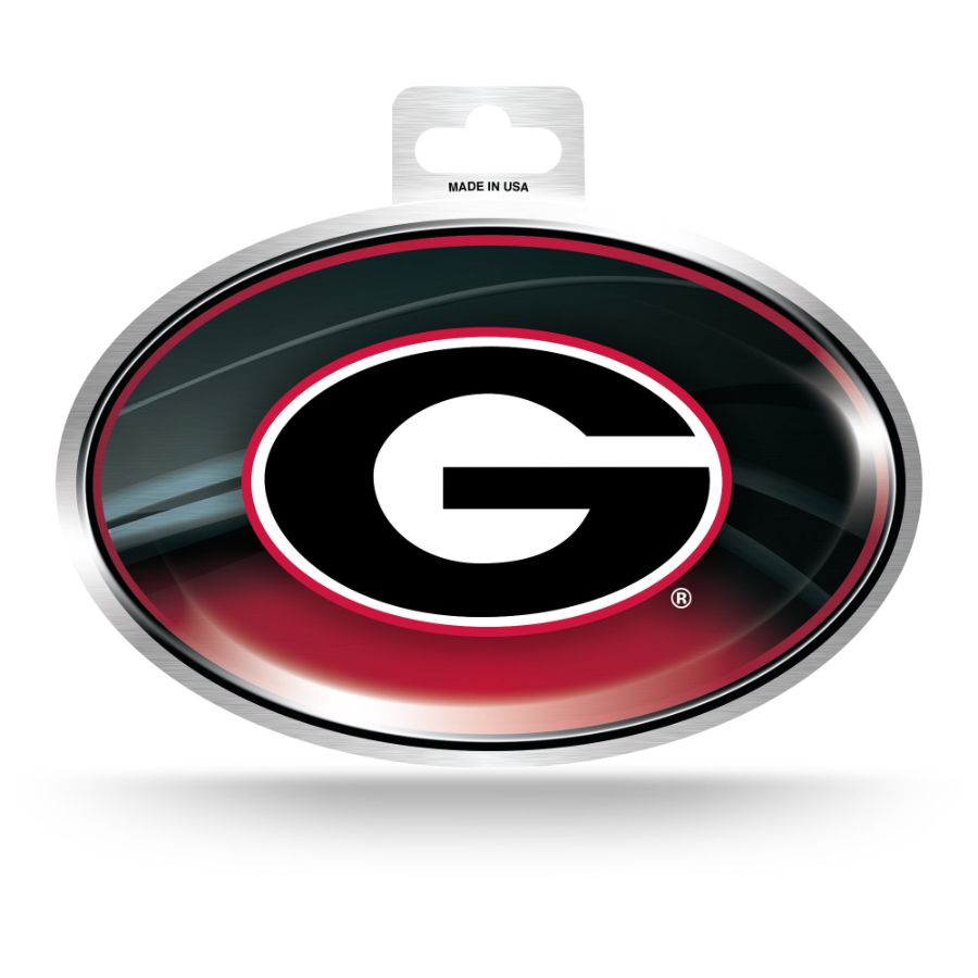 University Of Georgia Bulldogs - Metallic Oval Sticker at Sticker Shoppe