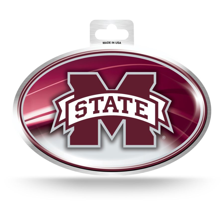 Mississippi State University Bulldogs - Metallic Oval Sticker at ...