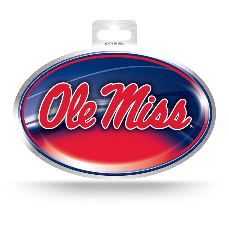 University Of Mississippi Ole Miss Rebels - Metallic Oval Sticker at ...