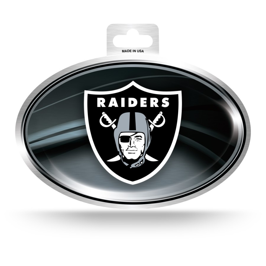 Las Vegas Raiders - Metallic Oval Sticker at Sticker Shoppe