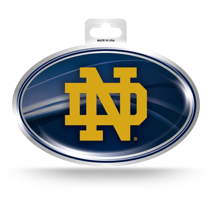 University Of Notre Dame Fighting Irish - Metallic Oval Sticker at ...