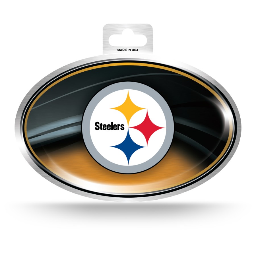 Pittsburgh Steelers - Metallic Oval Sticker at Sticker Shoppe