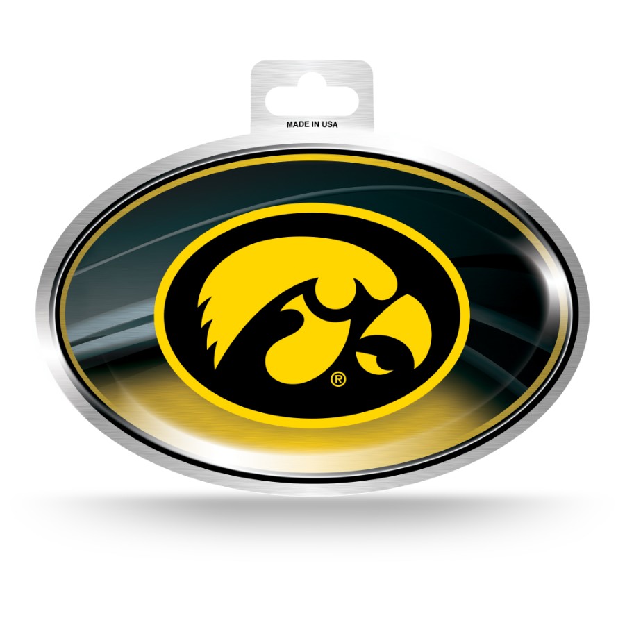 University Of Iowa Hawkeyes - Metallic Oval Sticker at Sticker Shoppe