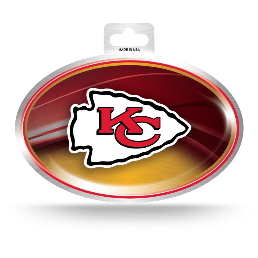 Kansas City Chiefs - Metallic Oval Sticker at Sticker Shoppe