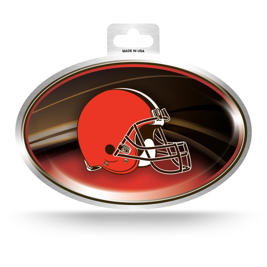 Cleveland Browns - Metallic Oval Sticker at Sticker Shoppe