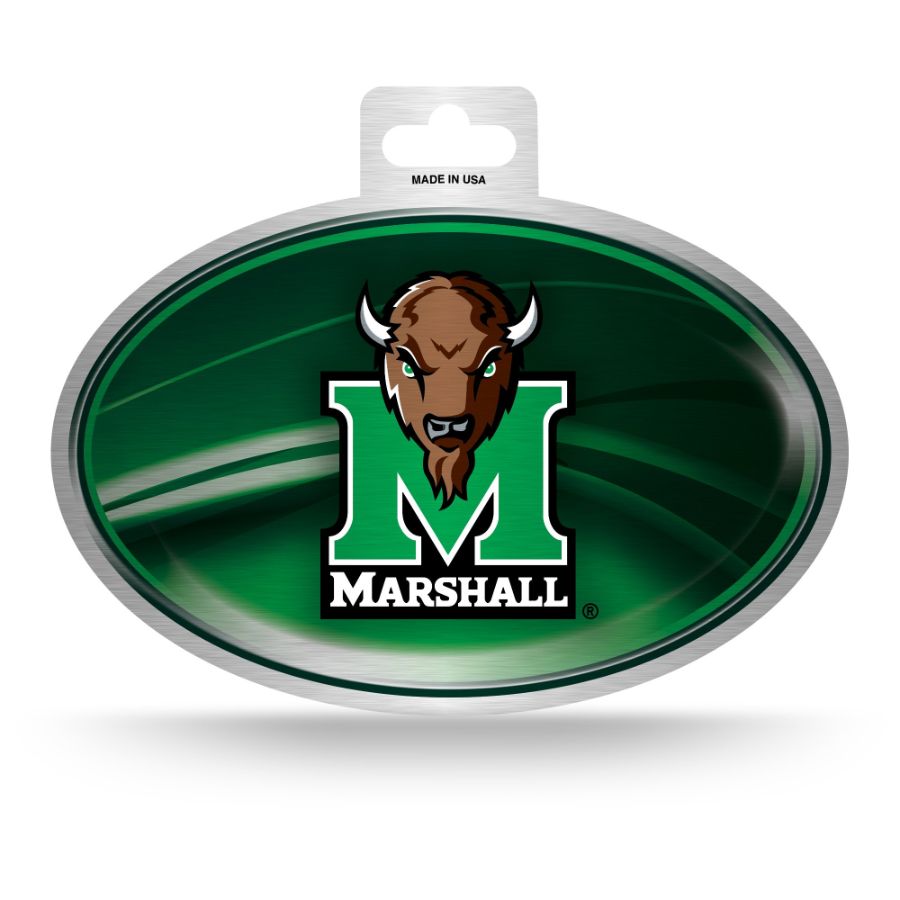Marshall University Thundering Herd - Metallic Oval Sticker at Sticker ...