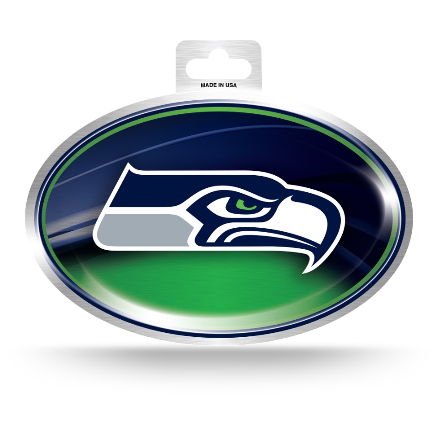 Seattle Seahawks - Metallic Oval Sticker at Sticker Shoppe