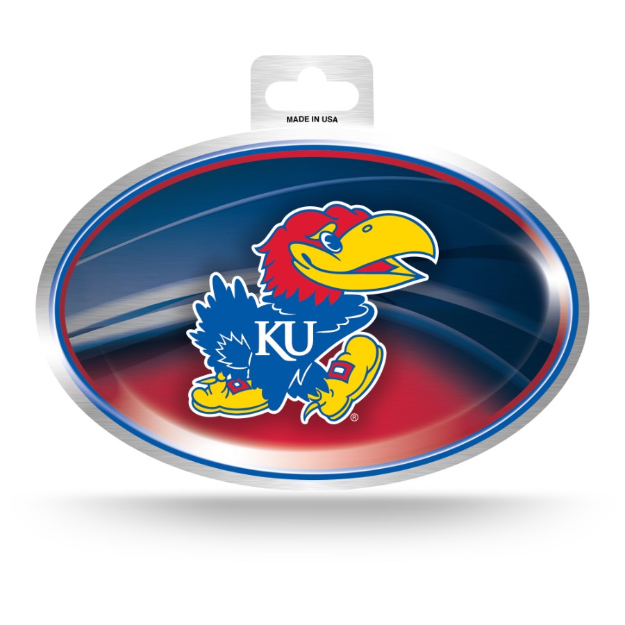 University Of Kansas Jayhawks - Metallic Oval Sticker at Sticker Shoppe