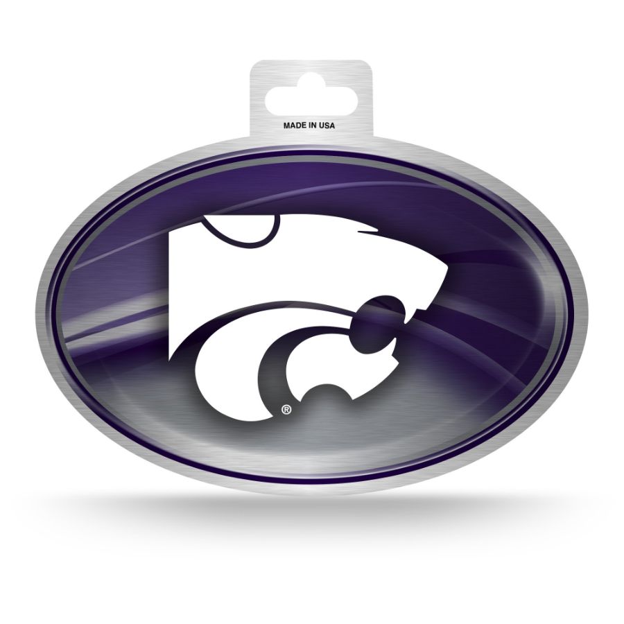 Kansas State University Wildcats - Metallic Oval Sticker at Sticker Shoppe