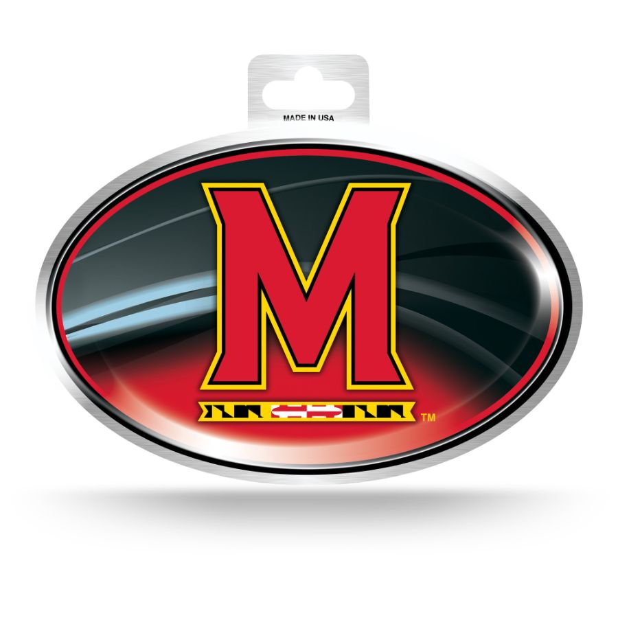 University Of Maryland Terrapins - Metallic Oval Sticker at Sticker Shoppe