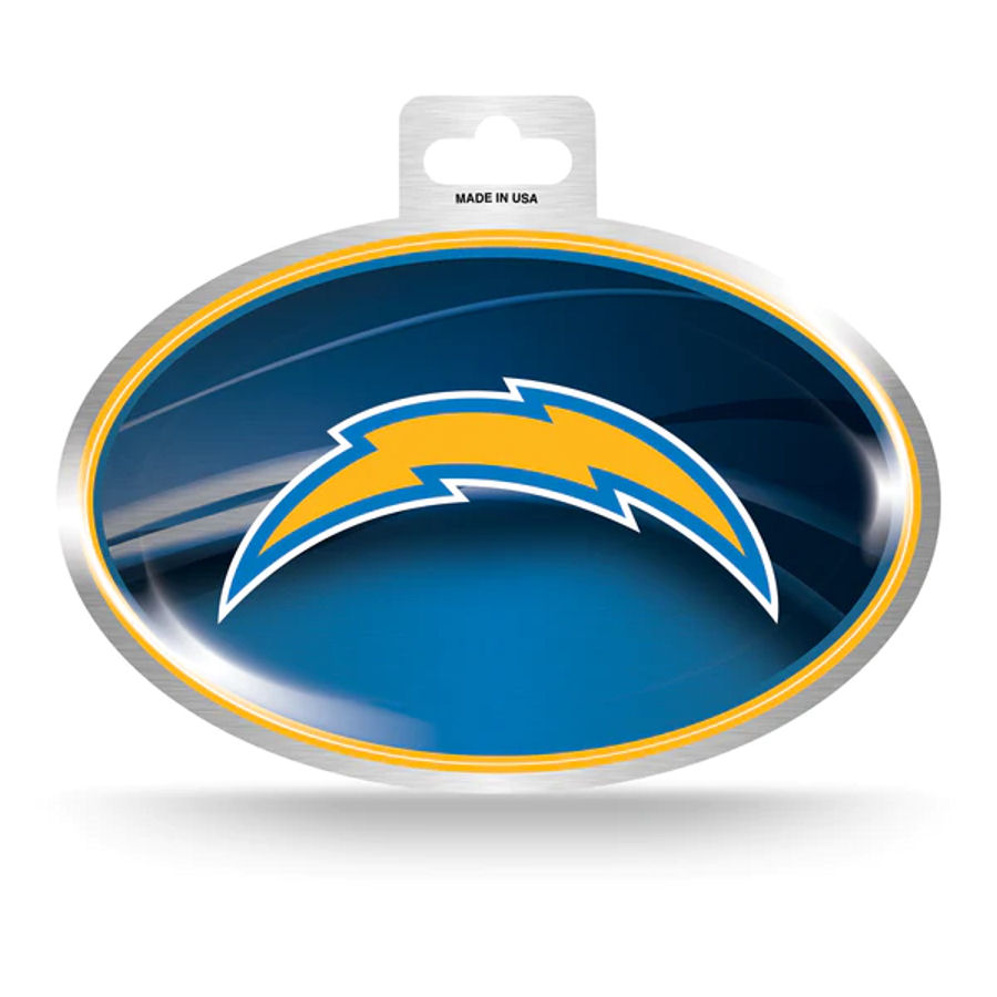 Los Angeles Chargers - Metallic Oval Sticker at Sticker Shoppe