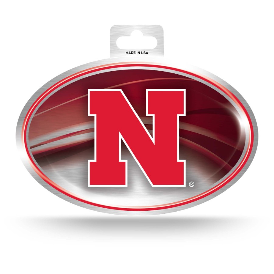 University Of Nebraska Cornhuskers - Metallic Oval Sticker at Sticker ...