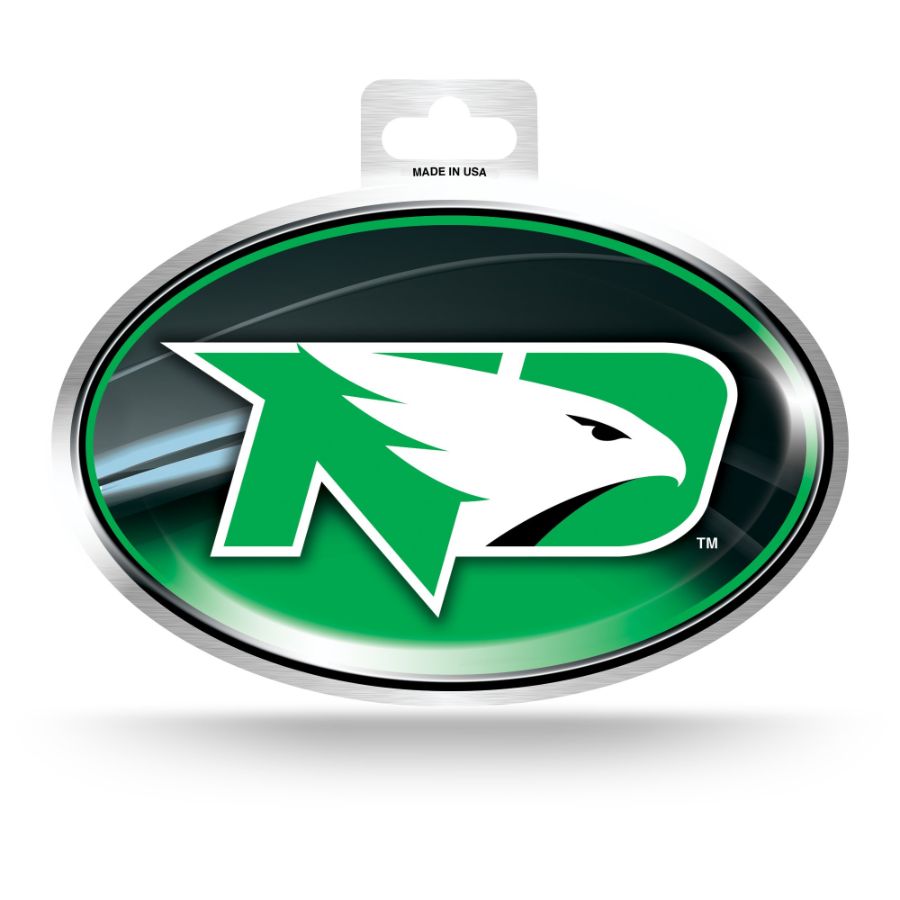University Of North Dakota Fighting Hawks - Metallic Oval Sticker at ...